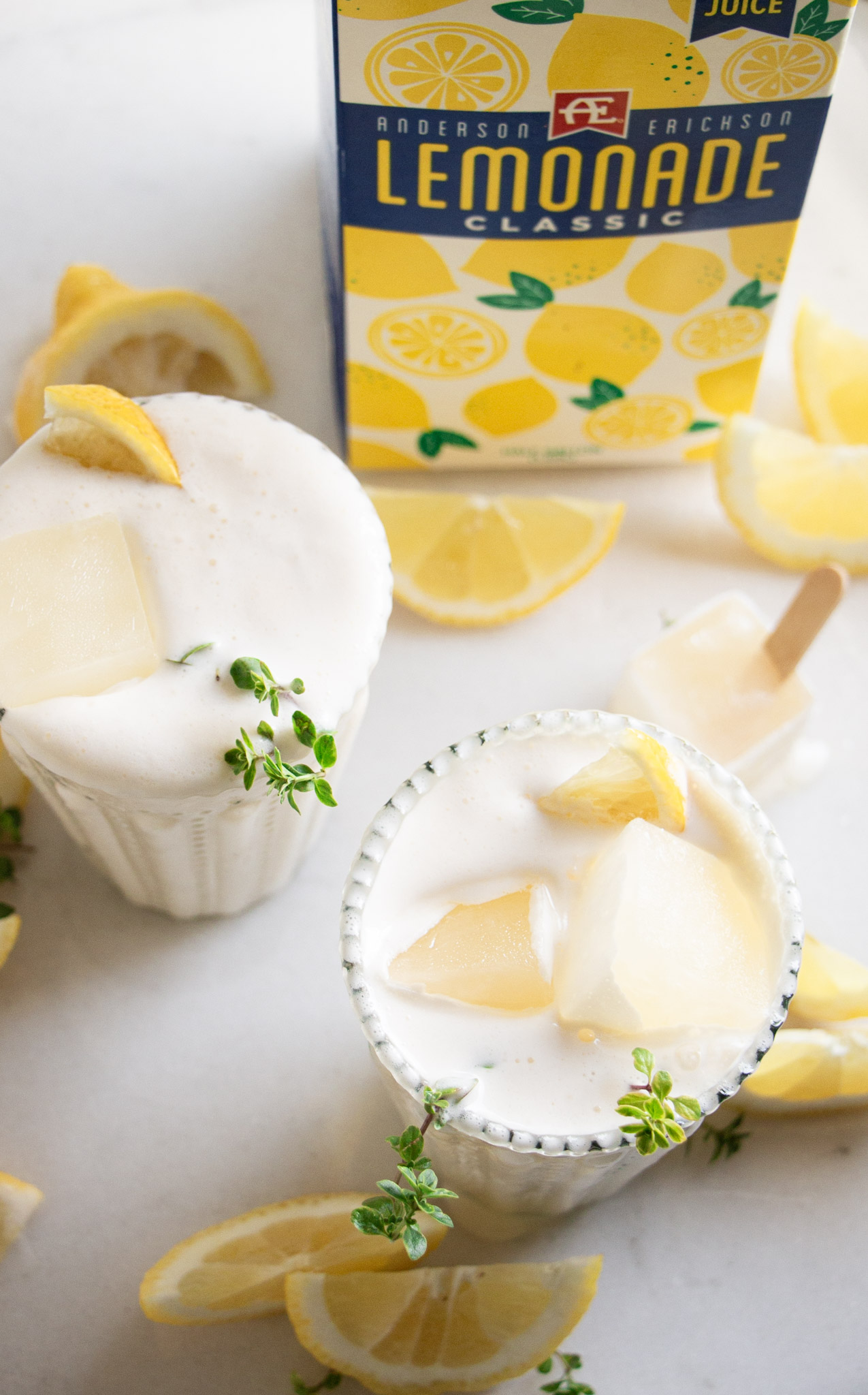Easy 2 Ingredient Frosted Lemonade - The Hearty Life