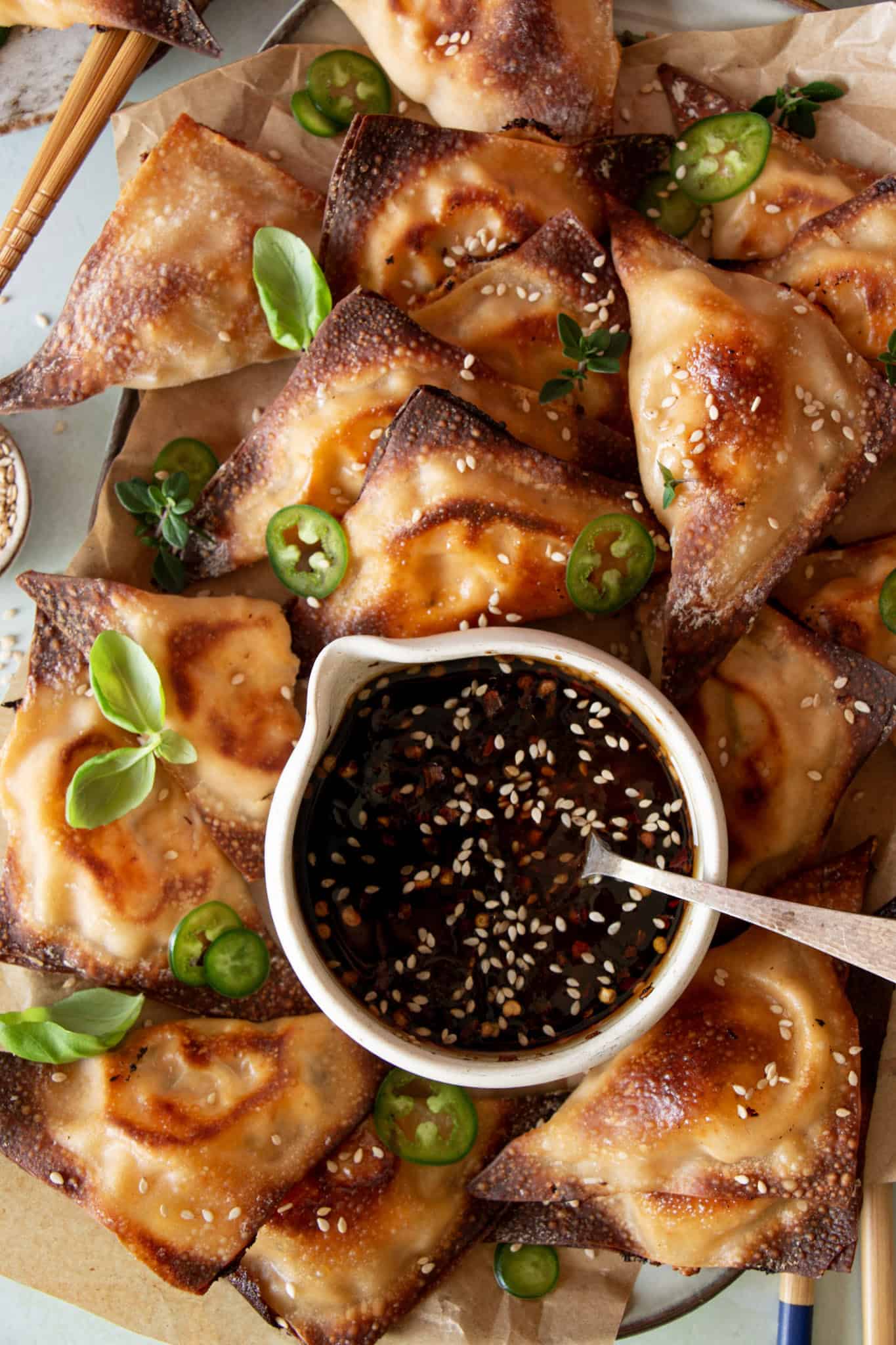Crispy Oven Baked Shrimp & Cream Cheese Rangoons - The Hearty Life